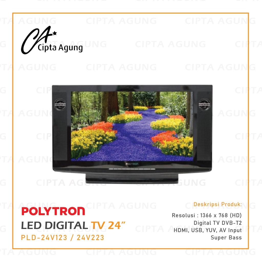 Jual LED DIGITAL TV 24" POLYTRON PLD-24V123 24V123 PLD-24V223 24V223 HD ...
