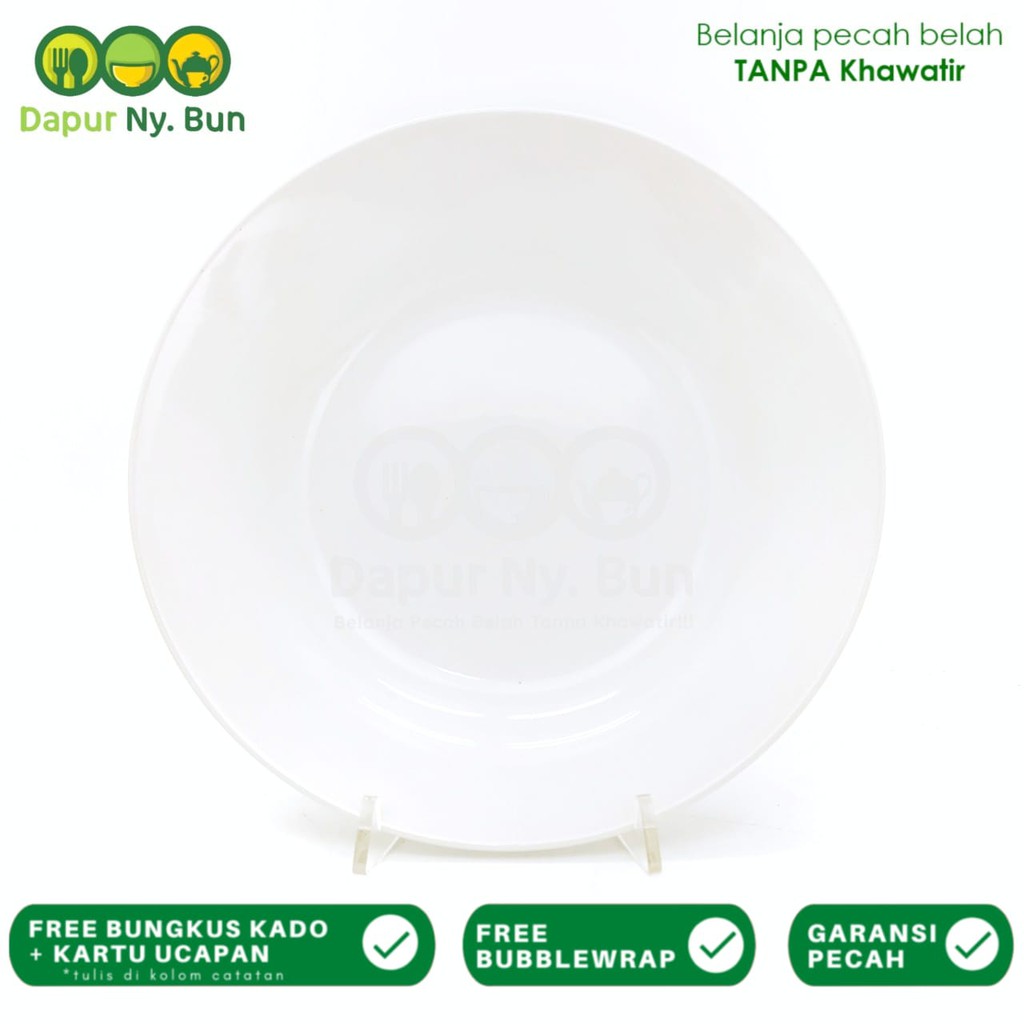 Jual Piring Makan Putih Polos Ukuran 22,5cm - Piring Besar 9 inch ...