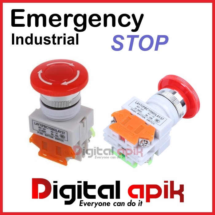 Jual Tombol Emergency STOP Darurat Saklar Switch Industrial NO NC Lay7 ...