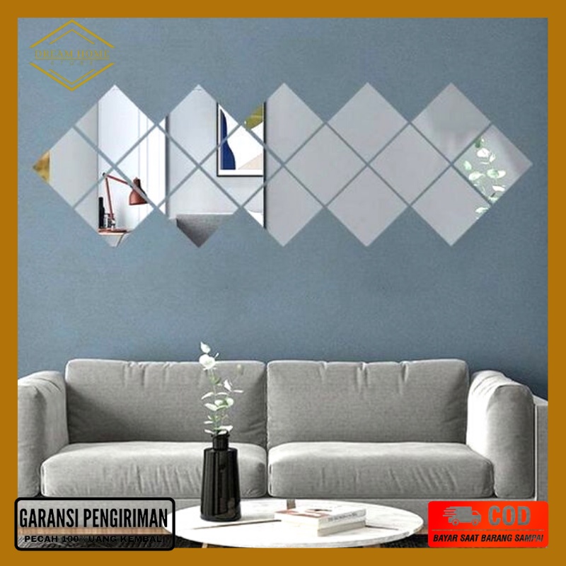 Jual Kaca Tempel Dinding (CERMIN ASLI UKURAN 12X12CM) cermin tempel ...