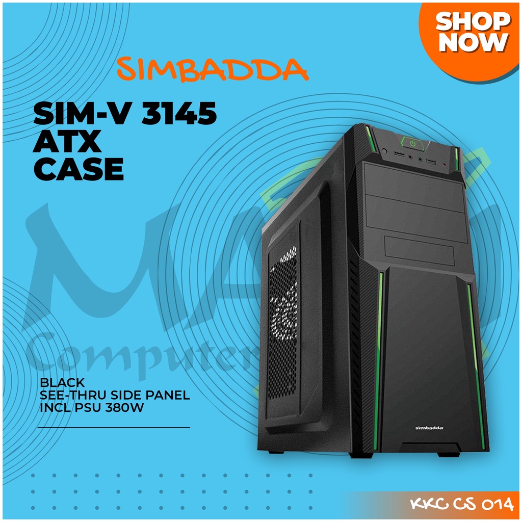 Simbadda Sim-V 3145 Full Black Painting Personal Casing with PSU 380W ...