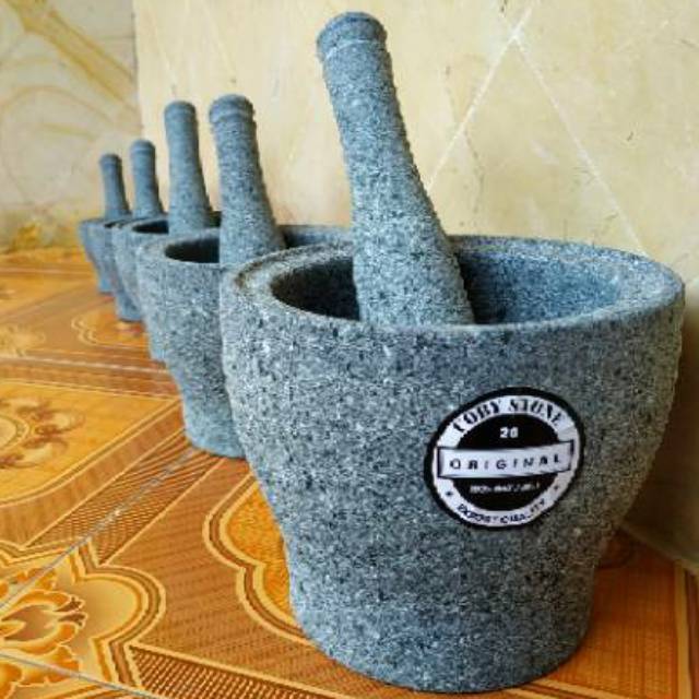 Jual LESUNG BATU ASLI 20CM Lumpang Deplokan mortar and pestle original ...