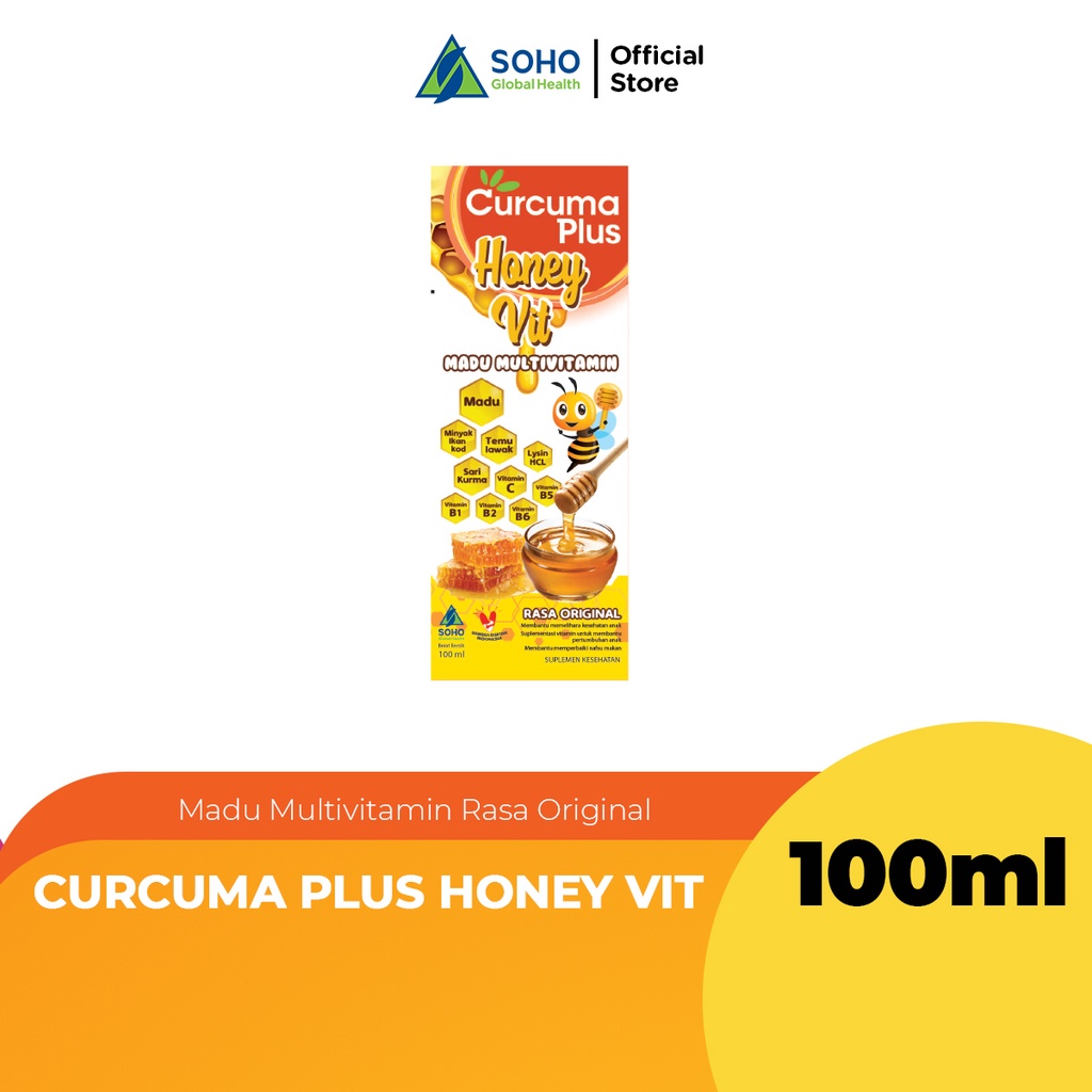 Jual Curcuma Plus Honey Vit Madu Multivitamin Rasa Original 100ml ...
