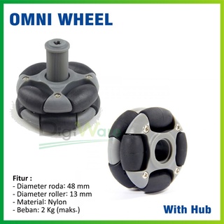 Jual Roda Omni Wheel 48mm Nylon with Hub | Shopee Indonesia