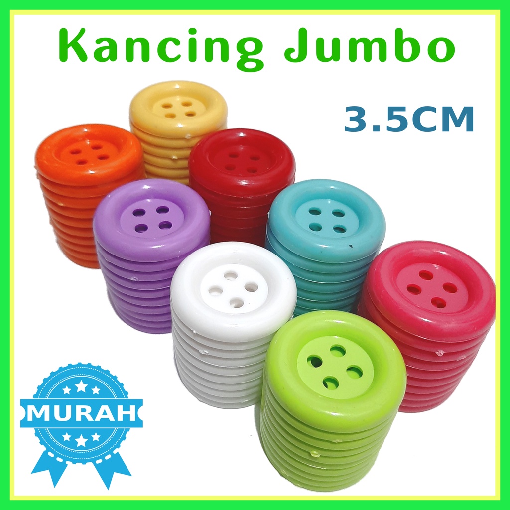 Jual Kancing Jumbo 3,5 cm warna warni per lusin ( 12 pcs ) Indonesia ...