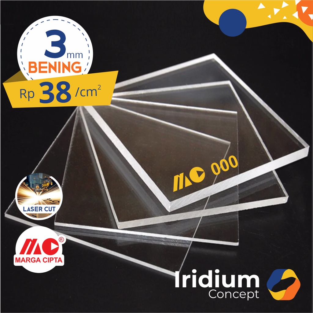 Jual Akrilik Lembaran Bening 3 mm / Acrylic Sheet Transparent 3mm ...