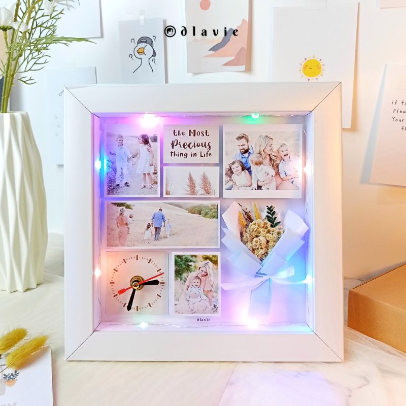 Jual Clock Frame Photo Collage | Jam Custom/Photo 3D/Bingkai Pop Up ...