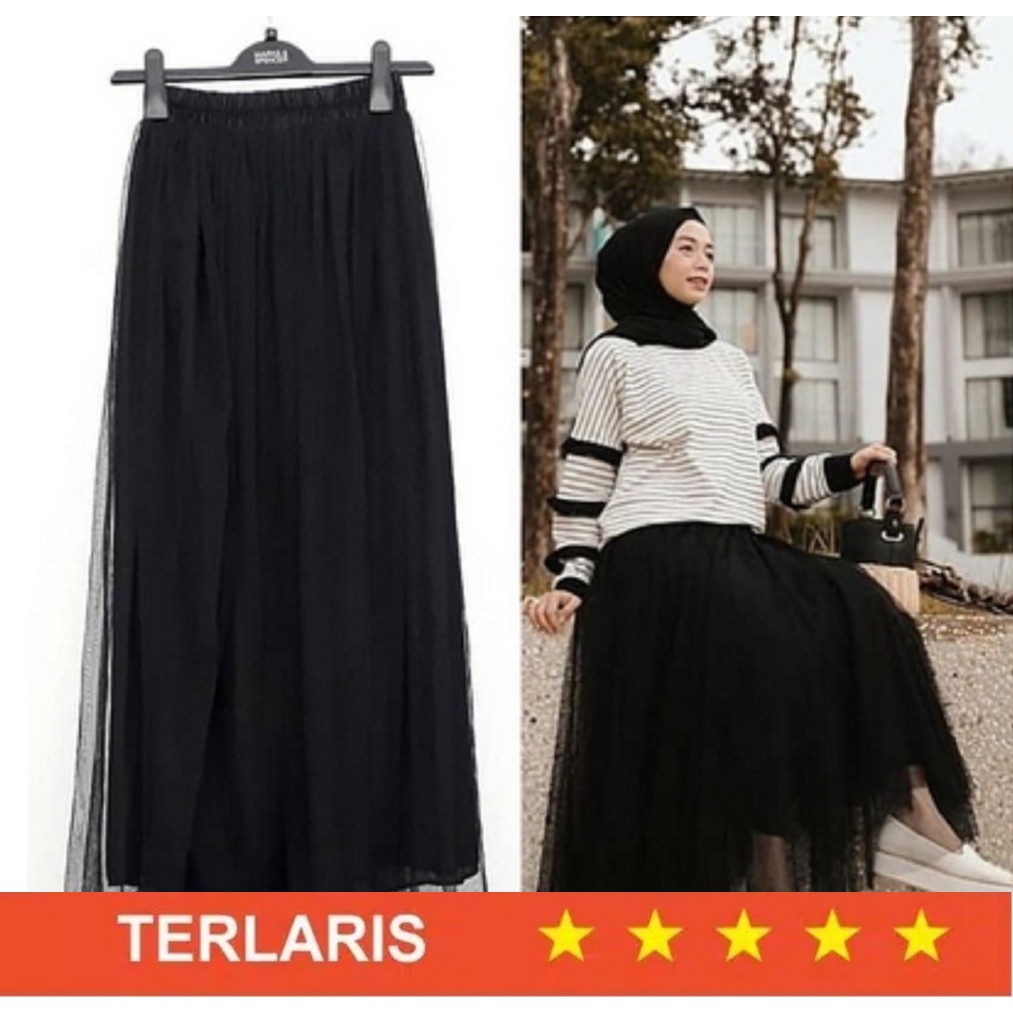Jual ROK TUTU MAXY Model High Waist Lipat Bahan Mesh Tulle Elastis ...