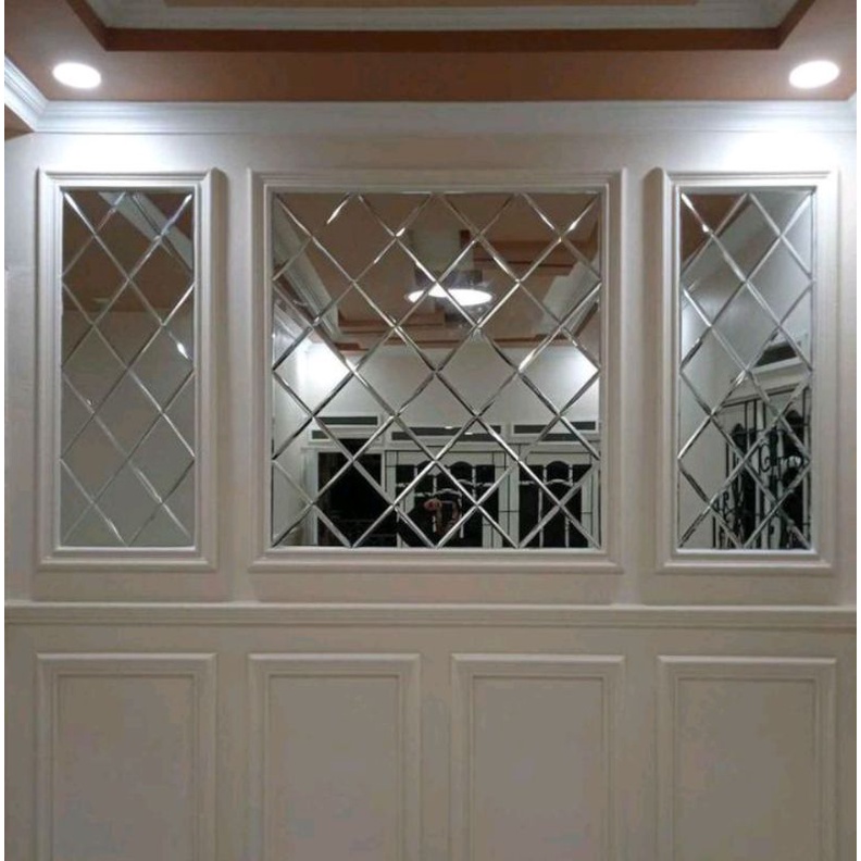 Jual kaca cermin bevel dinding custom Indonesia|Shopee Indonesia