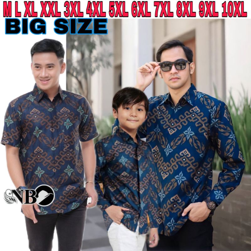 Jual KEMEJA BATIK COUPLE AYAH DAN ANAK MOTIF GALAXY BIRU BAJU BATIK PRIA BIG SIZE JUMBO BATIK ...
