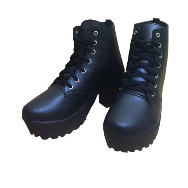 Sepatu Boots wanita hitam panjang Kulit sintetis/boot cewek Fahsion BD ...