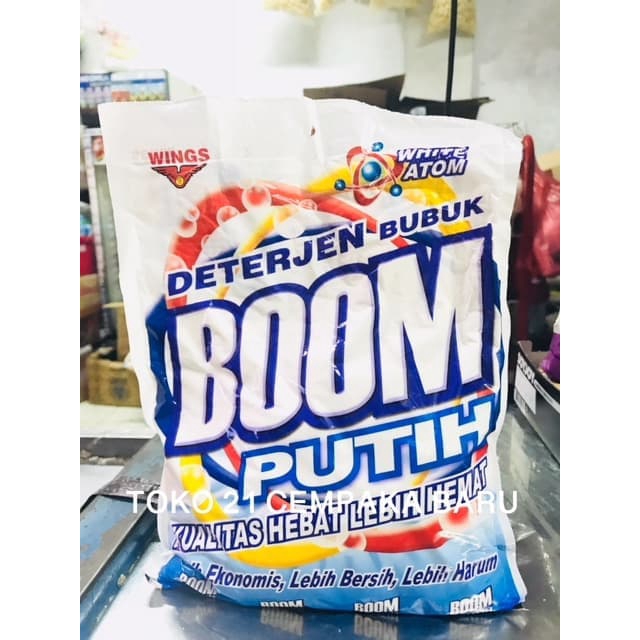 Jual Boom WHITE ATOM Deterjen BUBUK Rp 5.500 / PCS | Boom Detergent ...
