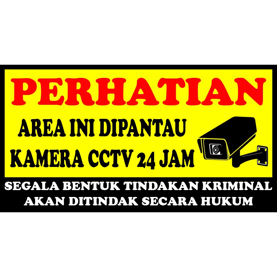 Jual Stiker Peringatan Kamera CCTV ukuran 15 x 8 cm | Shopee Indonesia