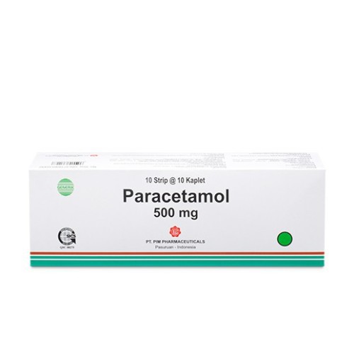 Jual Paracetamol PIM 500mg 10 strip isi 10 kaplet (isi 100 kaplet ...