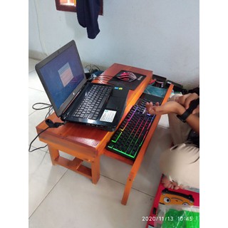 Jual meja laptop minimalis + laci keyboard | Shopee Indonesia