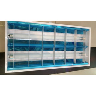 Jual kap lampu TL LED RM neon 2x18watt 2x8watt LED / kap lampu plafon ...