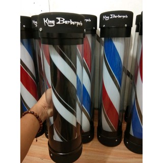 Jual lampu barber 43x12cm lampu barber barberpole garis merah biru ...