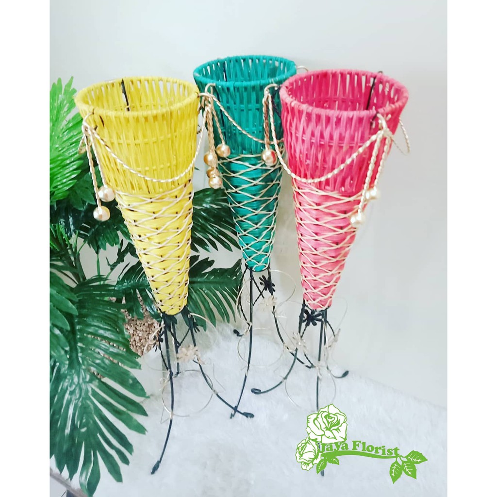 Jual Rak Vas Bunga Anyaman Rotan Bulat Tinggi 75 cm Rak Pot Bunga Hias ...