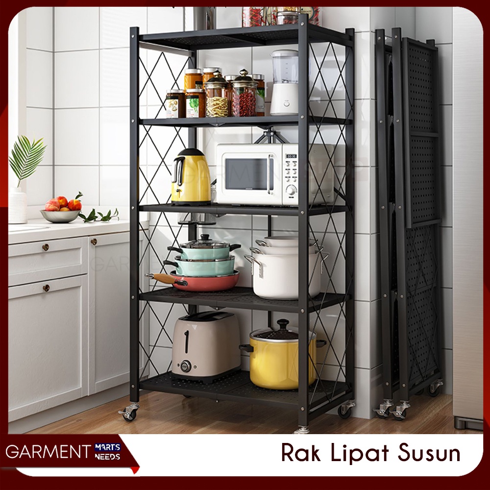 Jual Rak Dapur Multifungsi Lipat 5 Susun Tanpa Instalasi Mur Baut ...