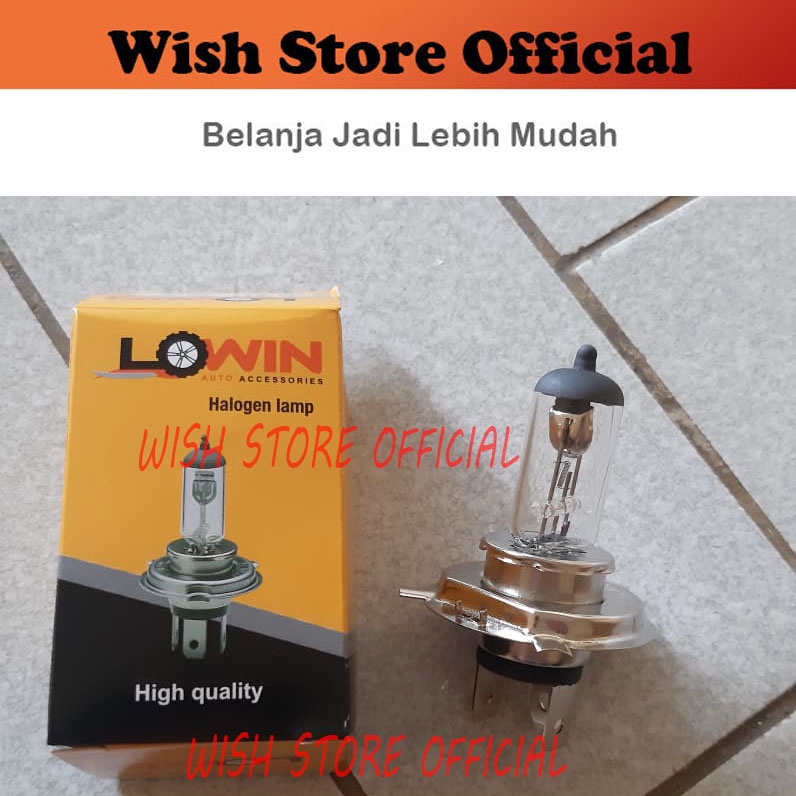 Jual Lampu Bohlam Bohlamp Head Lamp Utama LOWIN DOP Halogen H4 12Volt ...