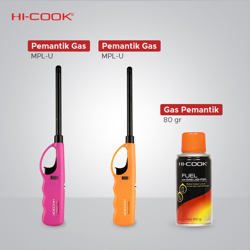 Paket Hoki 1 - Hi-Cook Gas Lighter MPL-U 2 Pc + Gas Pemantik 80gram ...