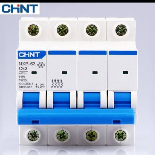 Jual MCB CHINT MCB 4 Pas 4 Phase 4P NXB-63 6kA 1A, 2A, 4A, 6A, 10A, 16A, 20A, 25A, 32A, 40A, 50A ...