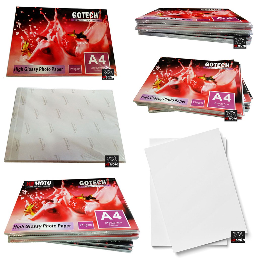 Jual 1 Pack isi 20 Lembar Kertas Foto A4 Glossy Photo Paper 210 GSM ...