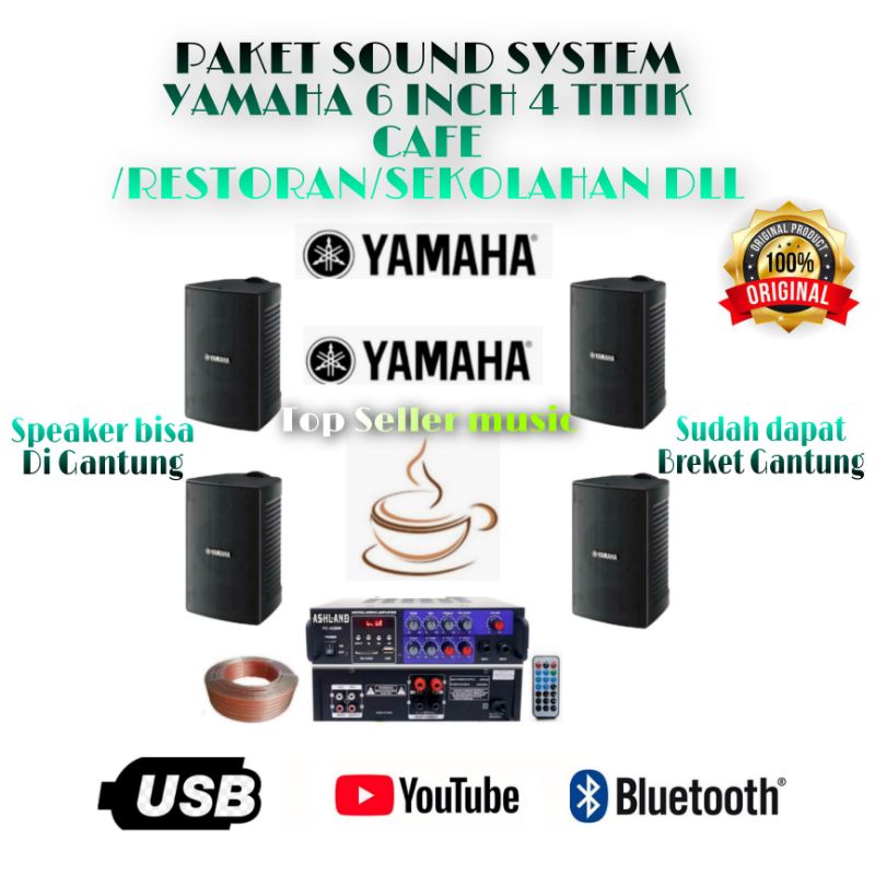 Jual PAKET SPEAKER YAMAHA SOUND VS6 4 TITIK YAMAHA AMPLI MIXER BUAT CAFE RESTORAN SEKOLAH DLL ...