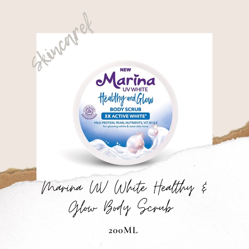 Jual Marina UV White Healthy & Glow Body Scrub 200ML | Shopee Indonesia