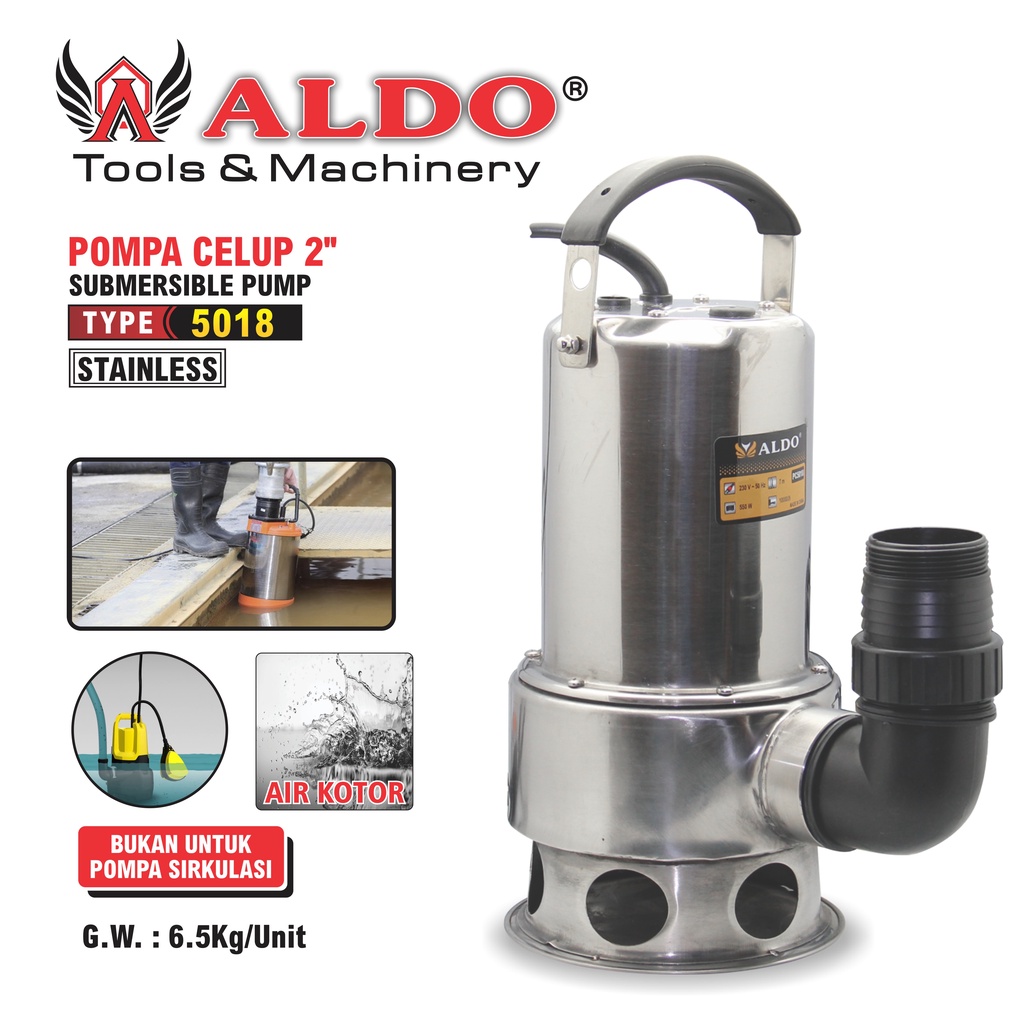 Jual Pompa Celup Stainless / Submersible Pump 2" Type : 5018 Merk Aldo ...
