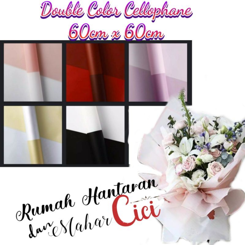 Jual 60cmx60cm wrapping bouquet/cellophane/kertas celopane/kertas buket ...