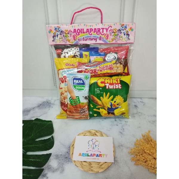 Jual PAKET SNACK ULTAH ANAK LABEL / SOUVENIR ULTAH ANAK MURAH / HAMPERS ...