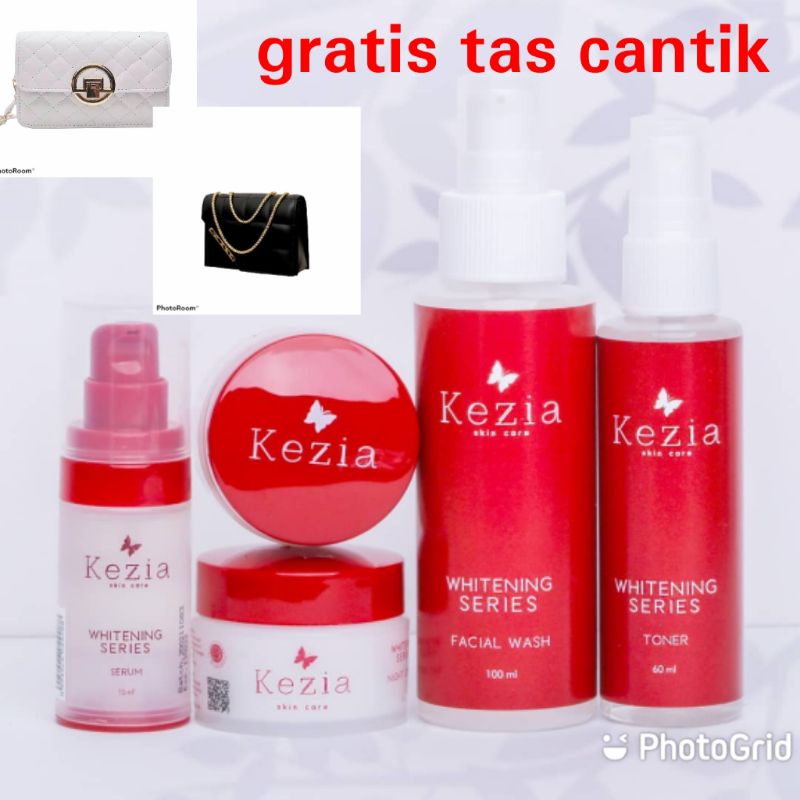 Jual KEZIA Skincare Whitening Package Series FREE(TAS CANTIK) | Shopee Indonesia