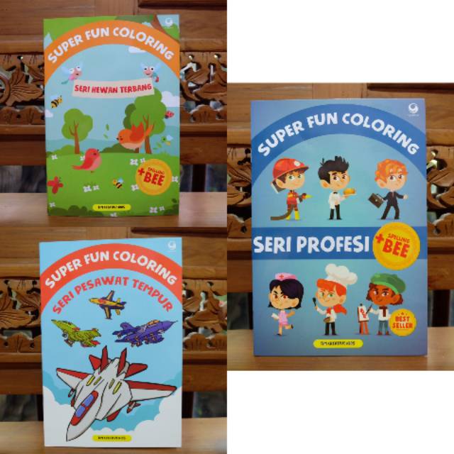 Jual Super Fun Coloring Seri Profesi Spelling Bee Hewan Terbang Pesawat ...