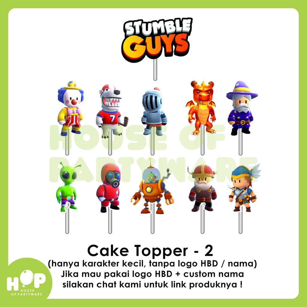 Jual Cake Topper STUMBLE GUYS / Hiasan Kue Ulang Tahun | Shopee Indonesia