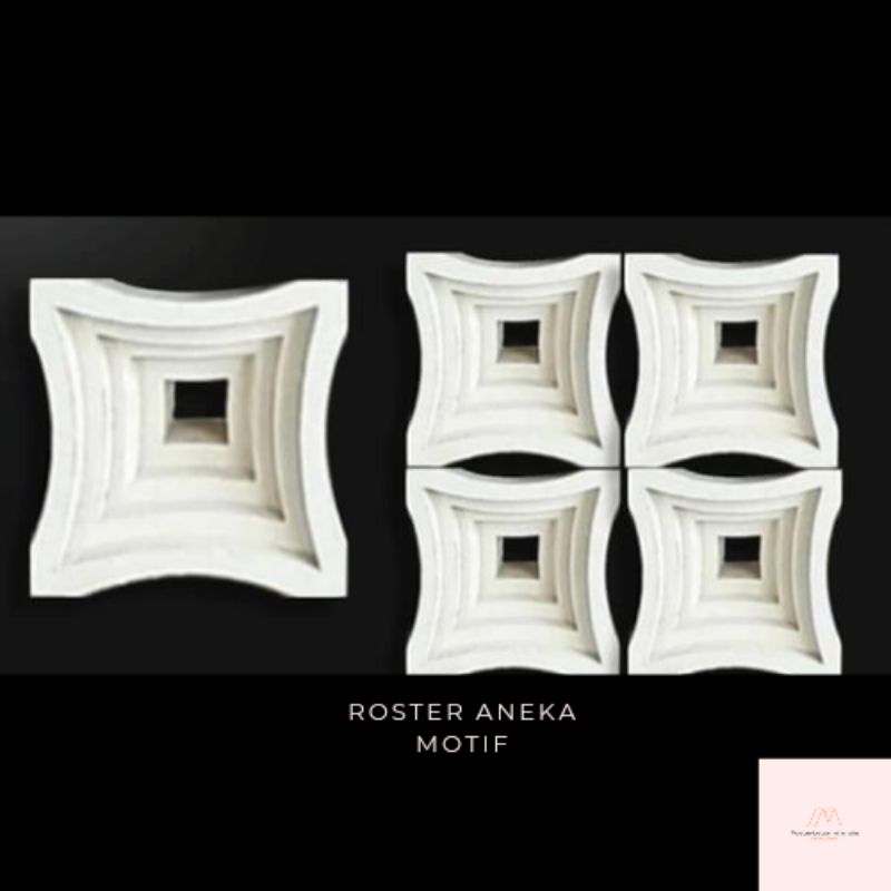 Jual Roster beton minimalis motif Lubang titik lis 3 putih | Shopee ...