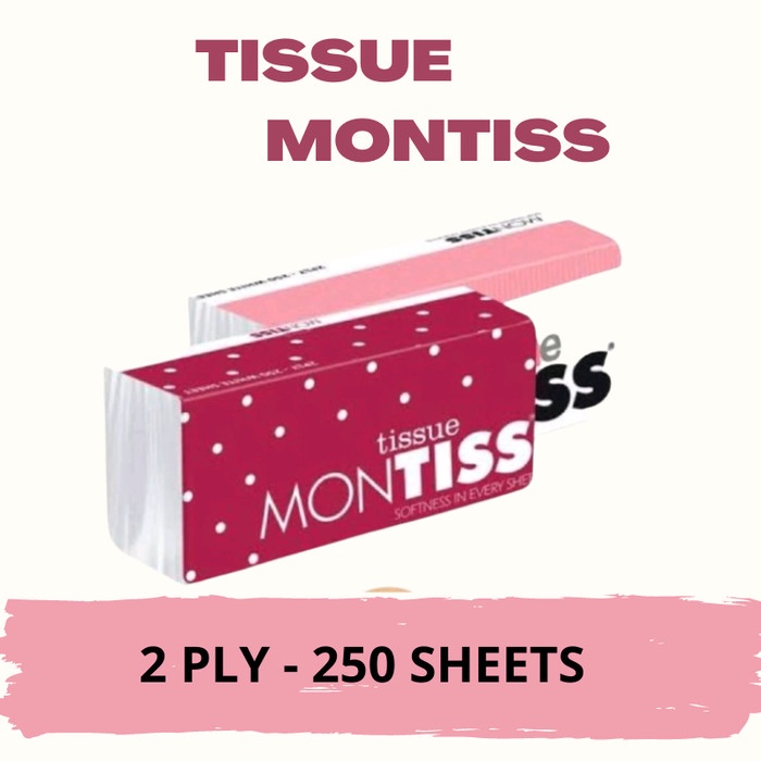 Jual Tisue Montis 250 sheets 2ply l Tissue Montiss Facial 250 lembar ...