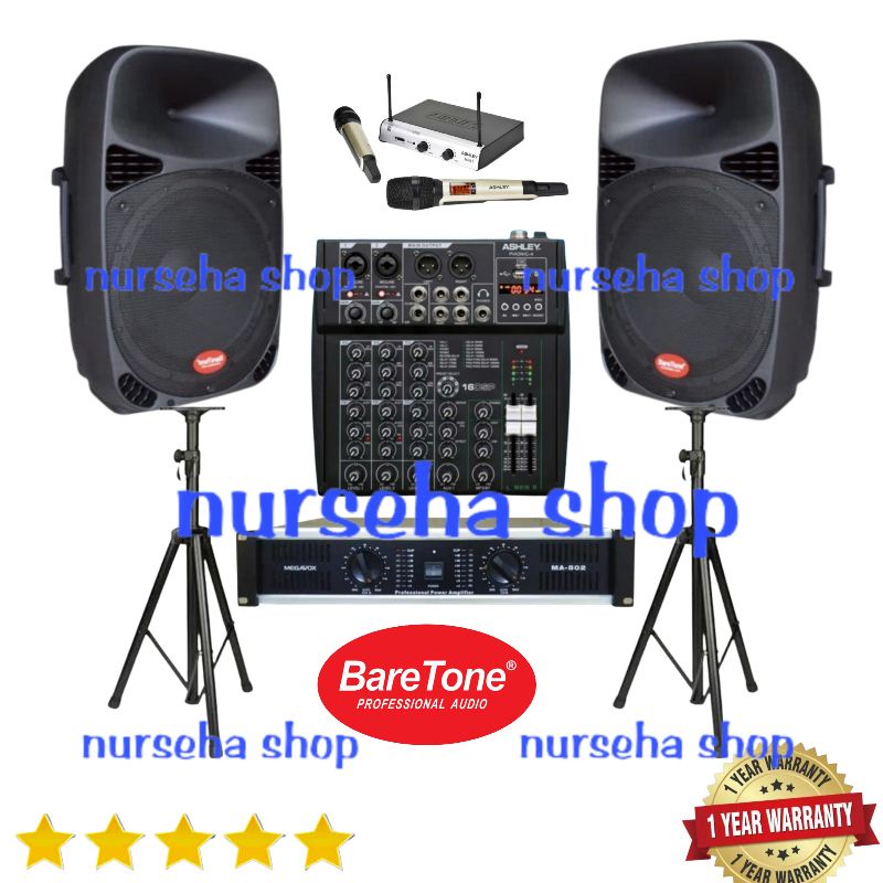 Jual Paket Sound System outdoor indoor BARETONE 15 INCH plus power ...