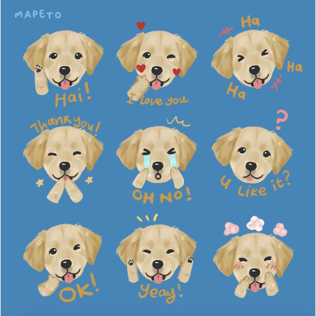 Jual WA sticker by mapeto illustration (9 expressions) | Shopee Indonesia