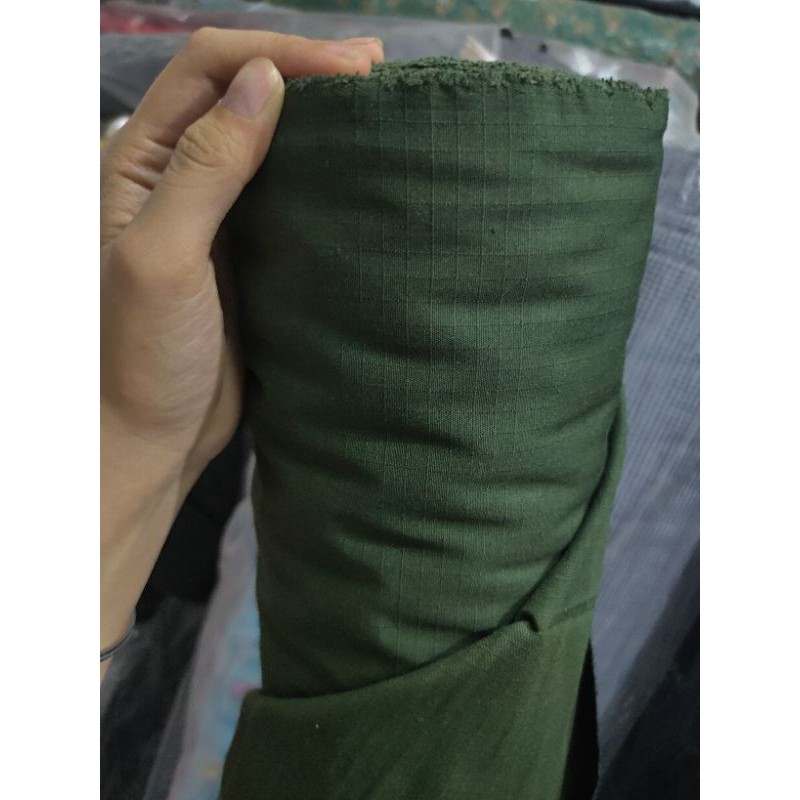 Jual bahan kain ripstop hijau army pe tr yard gulungan seragam kotak ...
