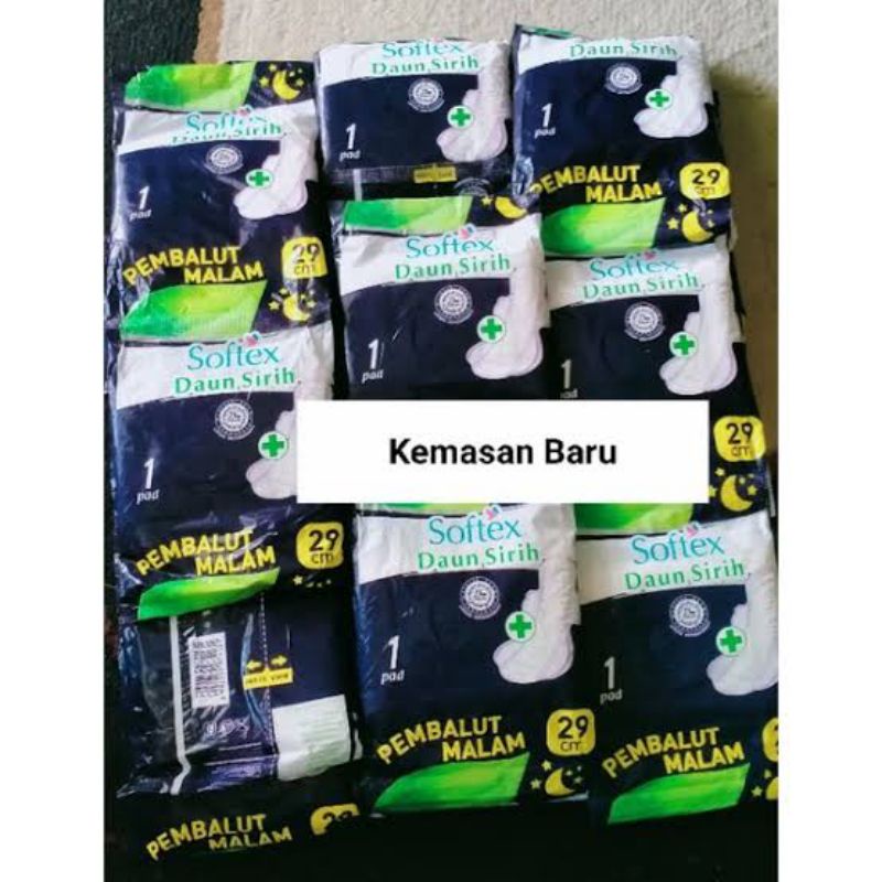 Jual Pembalut Malam Softex 29 Cm Daun Sirih 1 Renceng ( isi 10 ) | Shopee Indonesia