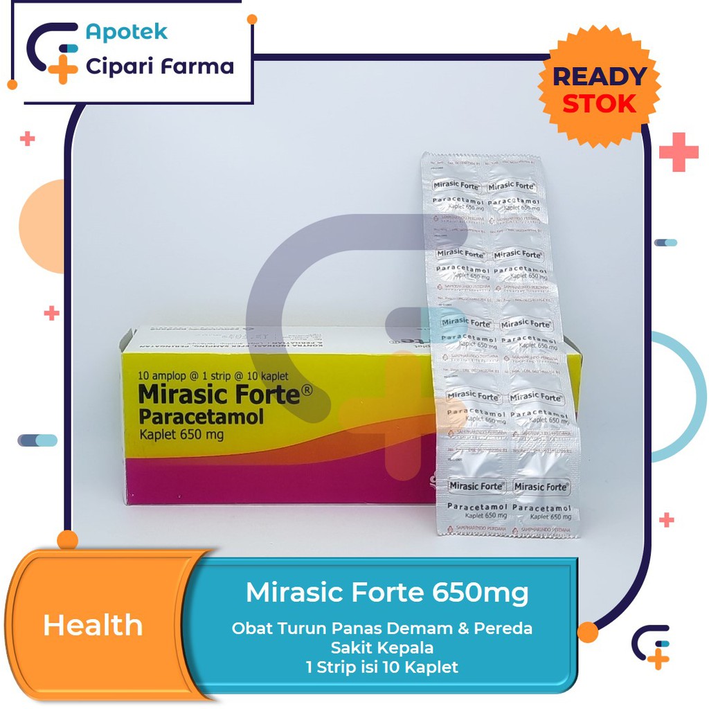 Jual Mirasic Forte Obat Turun Panas Demam | Pereda Sakit Kepala isi 10 ...