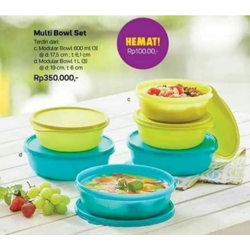 Jual Multi Bowl Set ECER Tupperware / (Mangkok +tutup) Indonesia|Shopee Indonesia