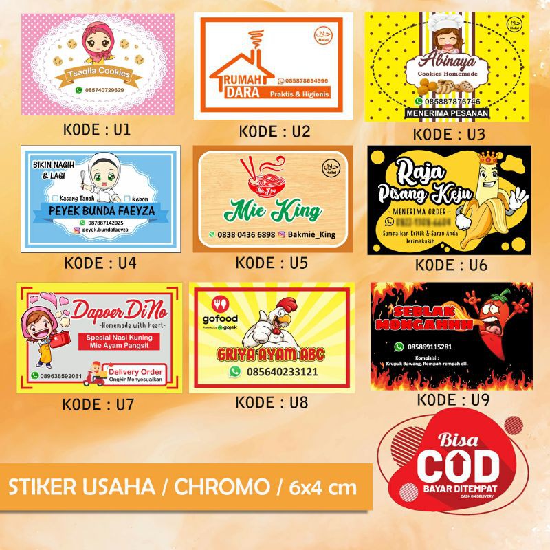 Stiker Label Usaha/ Stiker Kemasan / Stiker Produk | Shopee Indonesia