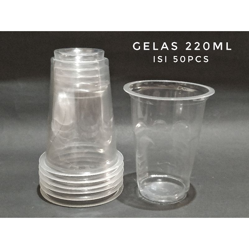 Jual Gelas Plastik Aqua Tebal-Gelas kopi-Gelas Plastik 220ml(isi 50pcs) Murah | Shopee Indonesia
