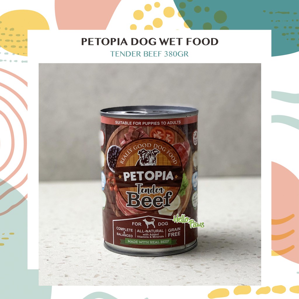 Jual Petopia Tender Beef Wet Dog Food 380gr - Makanan Kaleng Anjing ...