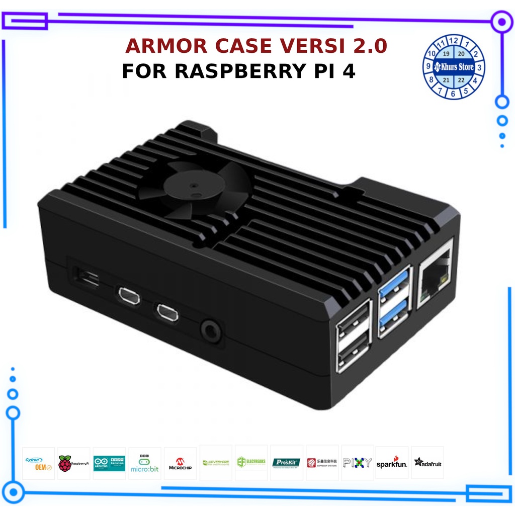 Metal Case Raspberry pi 4 Casing Aluminium Alloy Full Armor with Fan ...