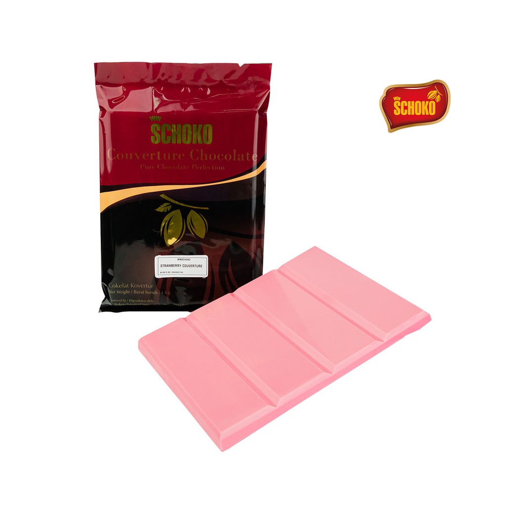 Jual SCHOKO Strawberry Chocolate Couverture 1Kg / Coklat Batangan ...