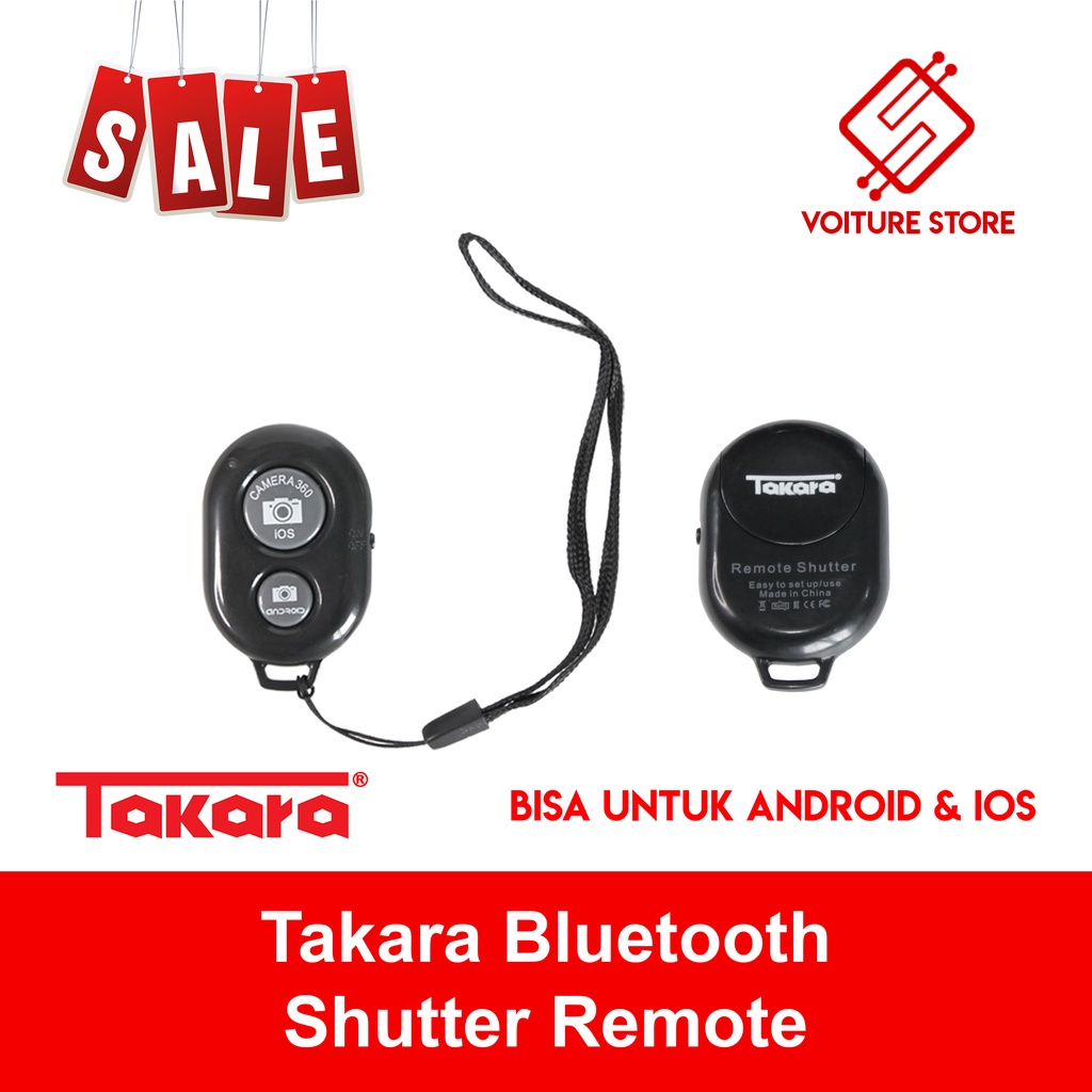 Jual Takara Bluetooth Shutter Remote Control Selfie Shutter for Android ...