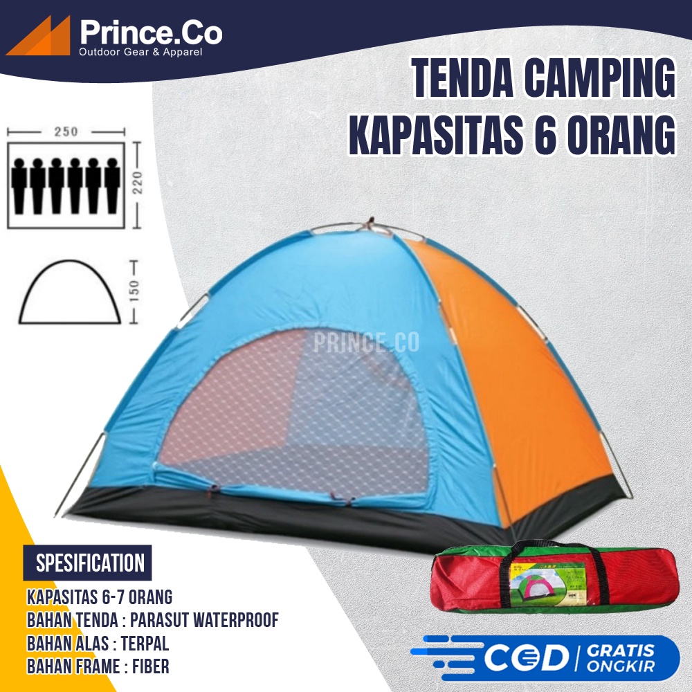 Jual Tenda Camping Kemping Hiking Tenda Dome Single Layer Kapasitas 6 ...